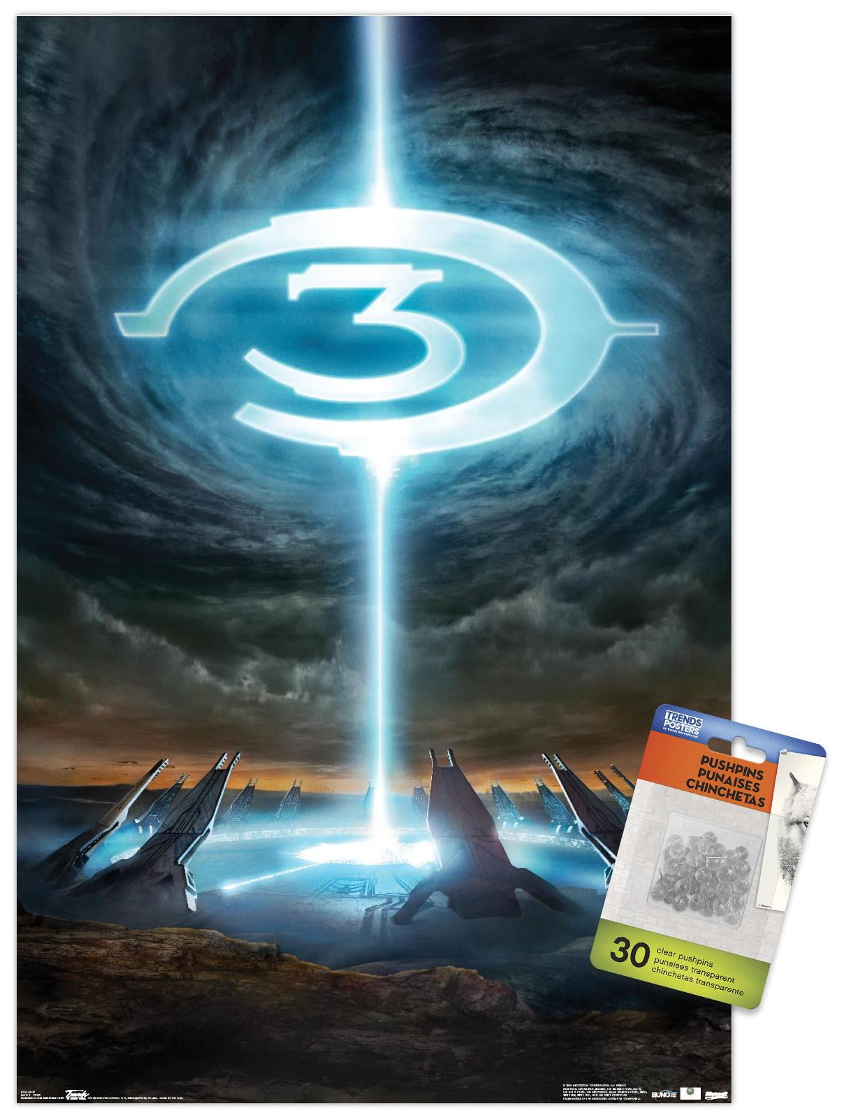 Halo 3 - Logo Wall Poster with Push Pins, 14.725" x 22.375" - Walmart.com