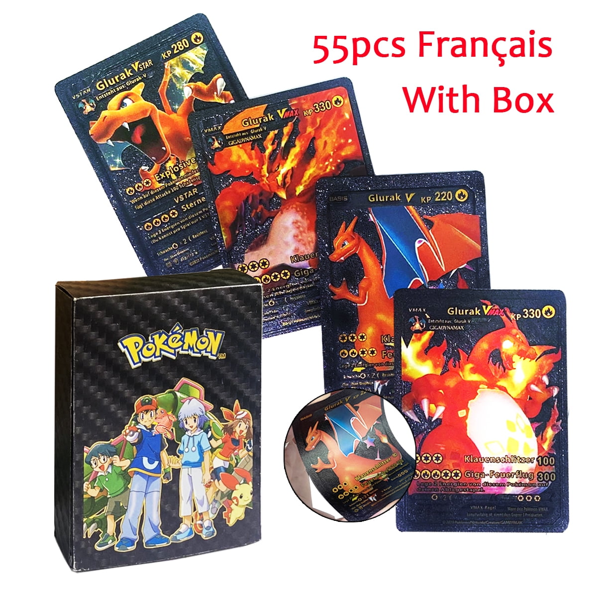 Gold Pikachu Cards Box Gold Silver Spanish/English/French/German Card ...