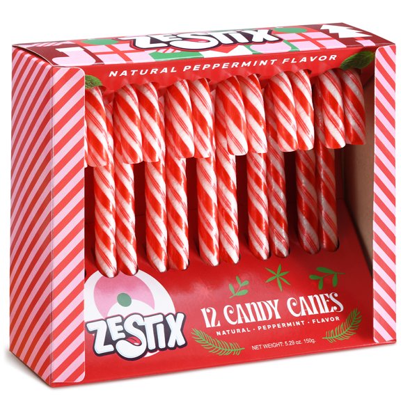 Red Hots Original Cinnamon Candy Canes, 12ct, 5.3oz, Christmas Candy ...