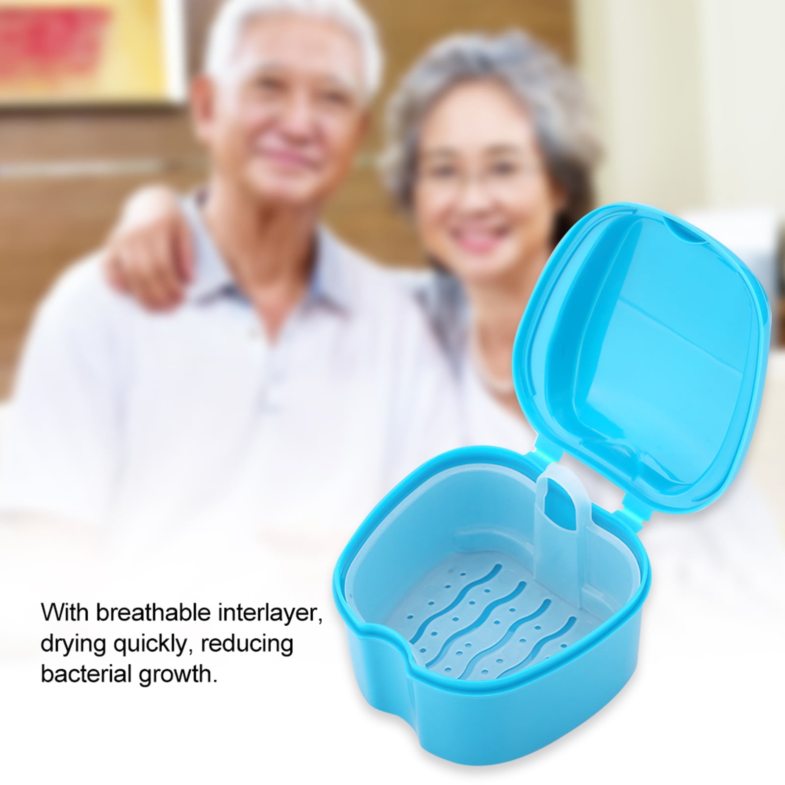 Denture Case, Water- Drying Quickly False Teeth Container For Elderly ...
