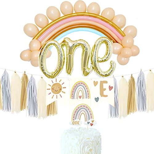 Boho Rainbow Birthday Banner Boho Blue Party Decorations Boho Birthday ...