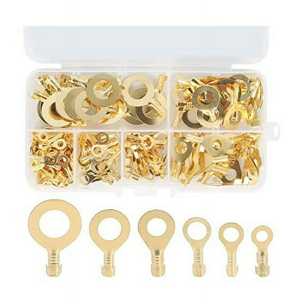 150 terminales eléctricos con ojales redondos de latón, terminales de ...