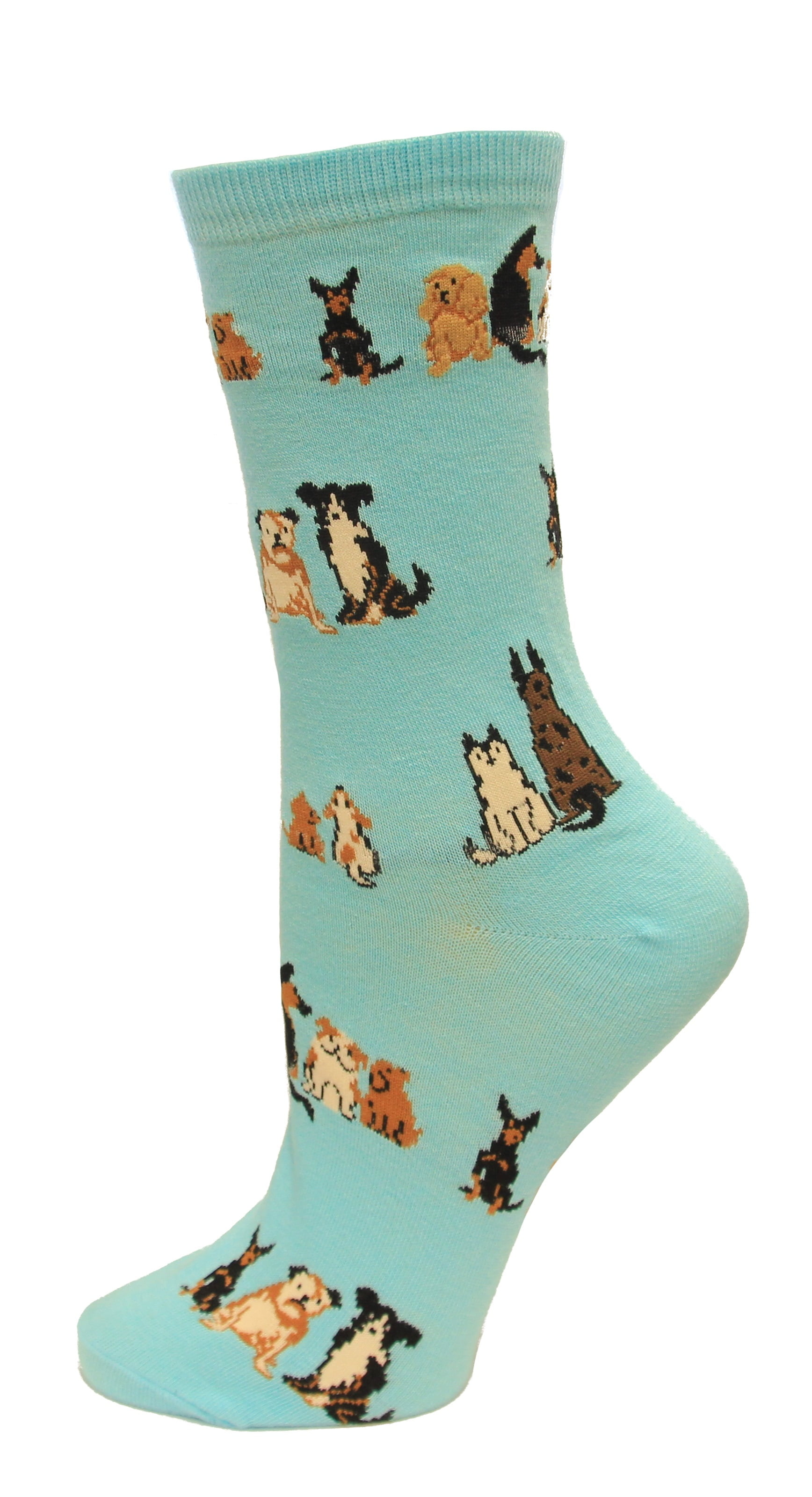 K. Bell Socks - K. Bell Dogs Sitting Crew Socks, Blue, Womens Sock Size ...