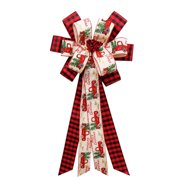 Big Red Christmas Outdoor Bows, Heavy Duty Red Nylon Bow with Gold Trim ...