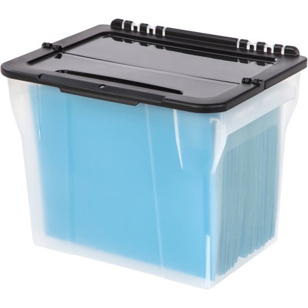 IRIS Letter Size Hanging File Storage Box with Flip Lid, Clear – BrickSeek