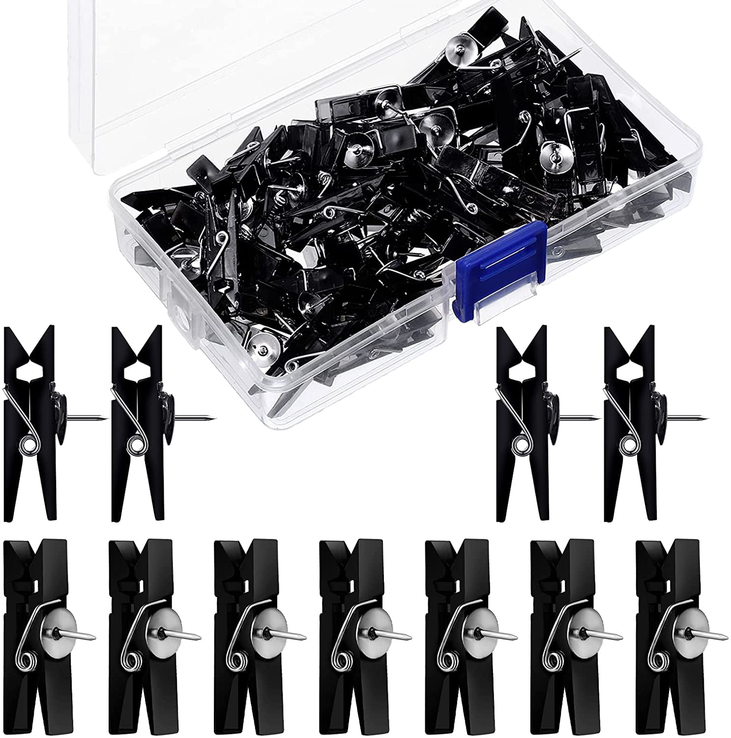 50 Pieces Push Pin Clips for Cork Board Plastic Pushpin Tacks ...