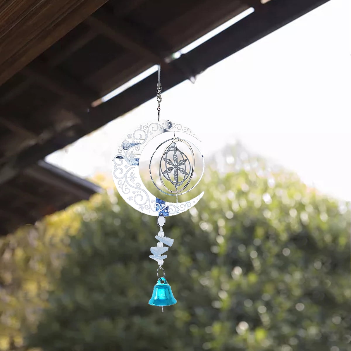 Buy 3D Rotating Wind Spinner Stainless Steel Wind Chimes Metal Hanging ...