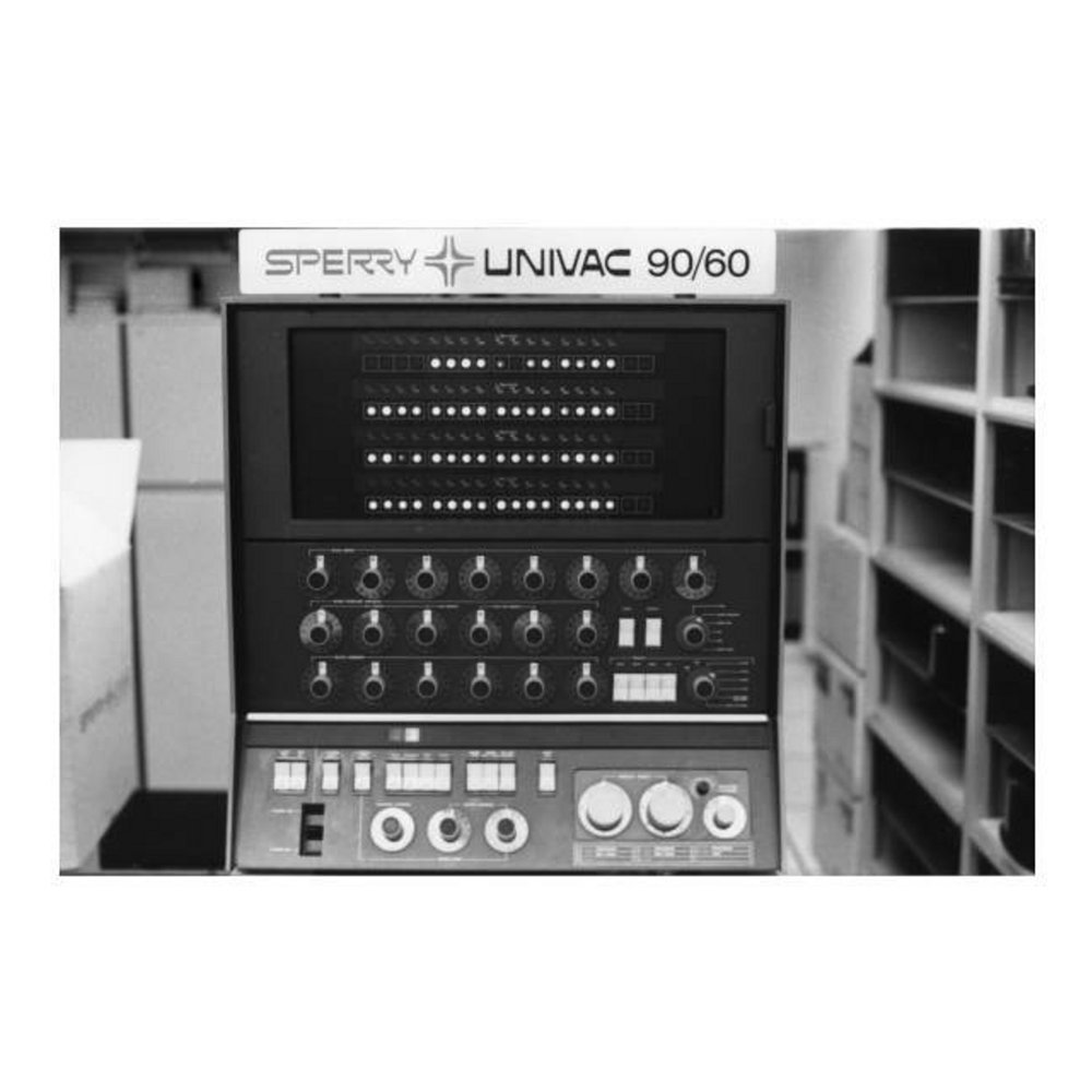 Photograph depicting the console of a UNIVAC 90/60 Mainframe Computer ...