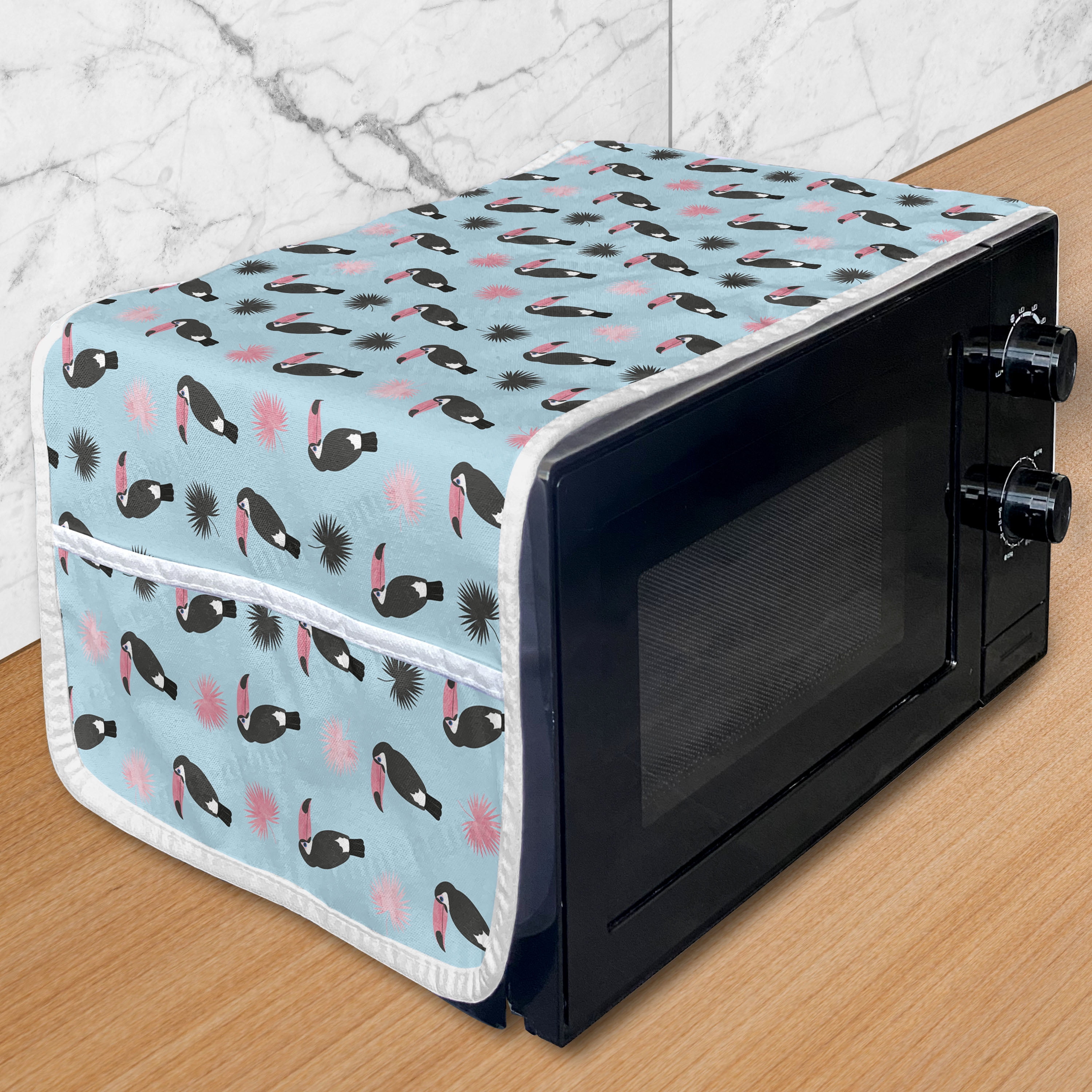 Animal Microwave Oven Cover, Tropical Toucan Birds Repetitive Pattern ...