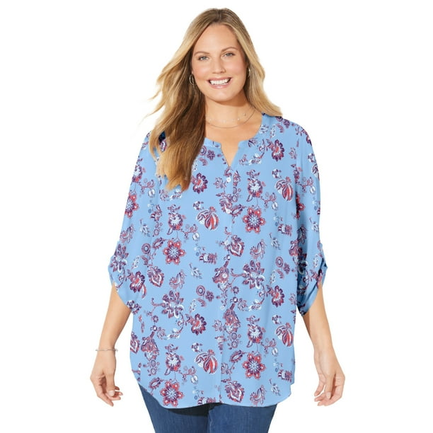 Catherines Women's Plus Size Breezeway Georgette Blouse - Walmart.com