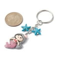 2pc Opaque Resin Pendant Keychain with Starfish Turquoise and Iron ...