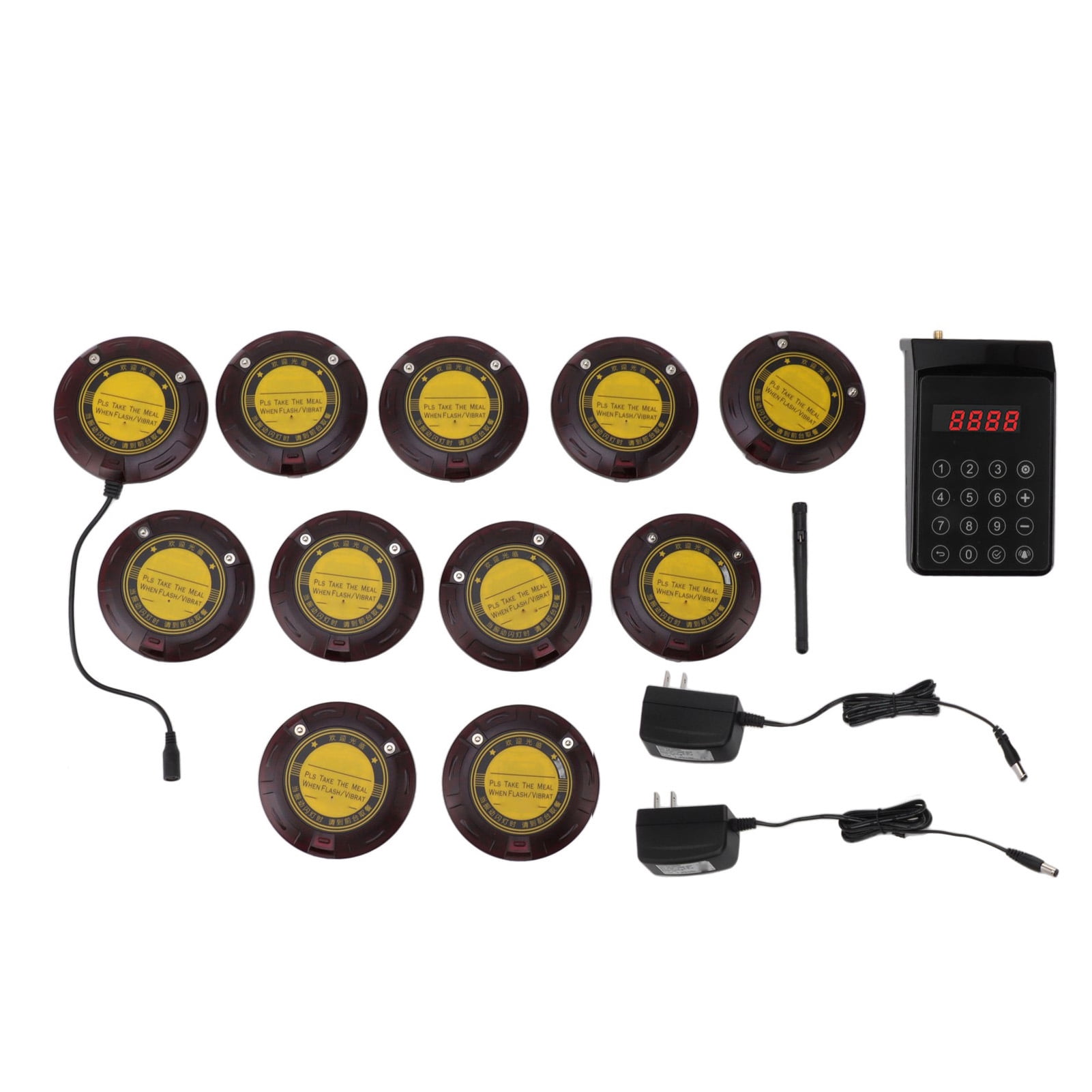 Restaurant Pager System 10 Coaster Pagers with Keypad Transmitter for ...