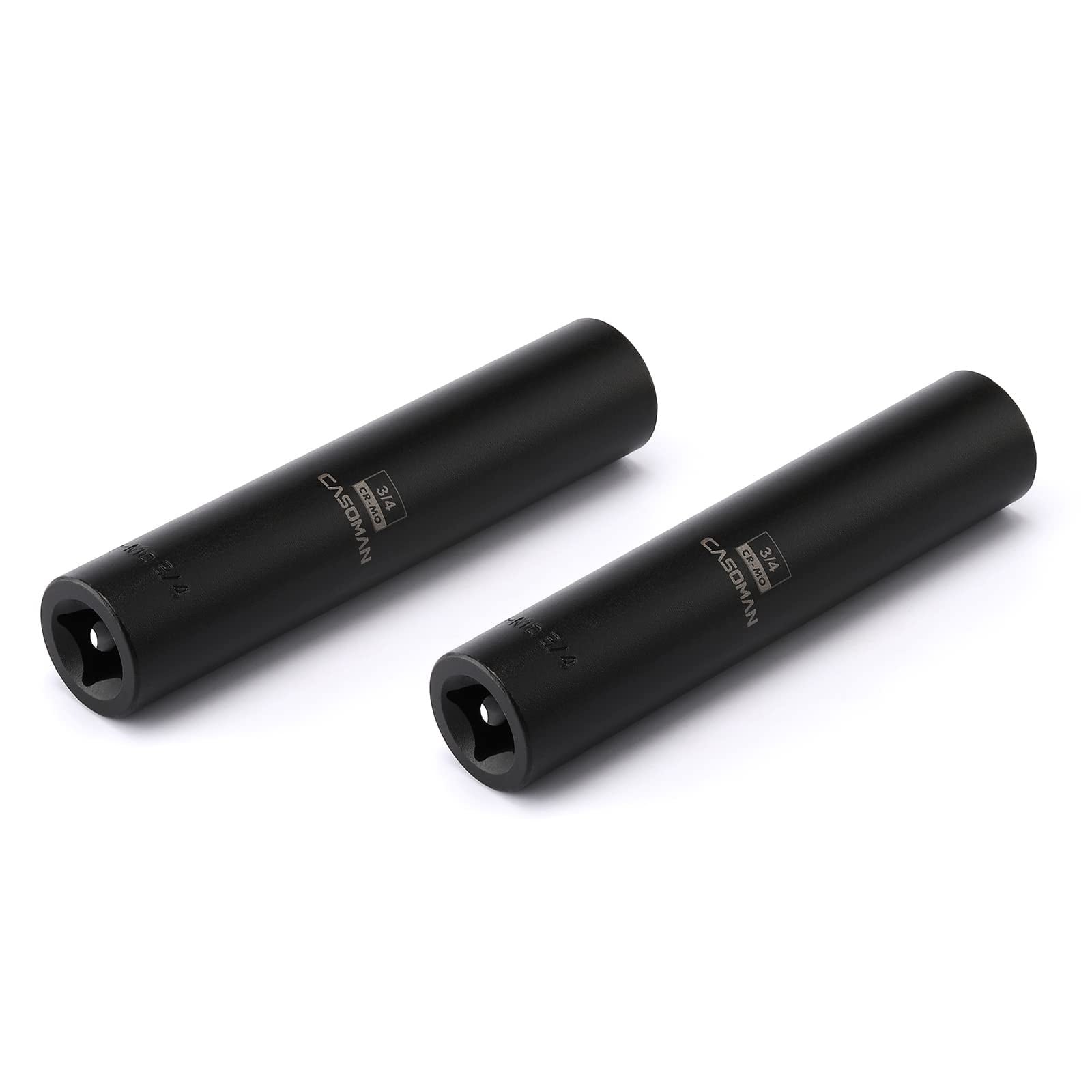 CASOMAN 2PCS 1/2-Inch Drive Extra Deep Socket (3/4"), CR-MO, SAE, 6 ...