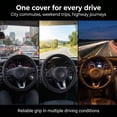 Black Leather Steering Wheel Cover, Non-Slip Elastic Universal Fit, 14. ...