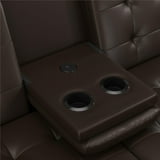Mainstays Memory Foam Futon with Cupholder and USB, Dark Brown Faux ...