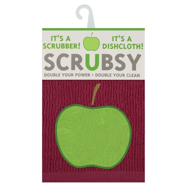 MU Kitchen Scrubsy Dishcloth and Scrubber (Apple) - Walmart.com ...