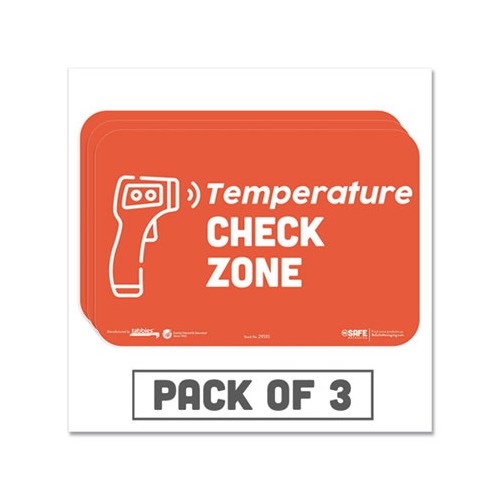 BeSafe Messaging Education Wall Signs 9 x 6, "Temperature Check Zone ...