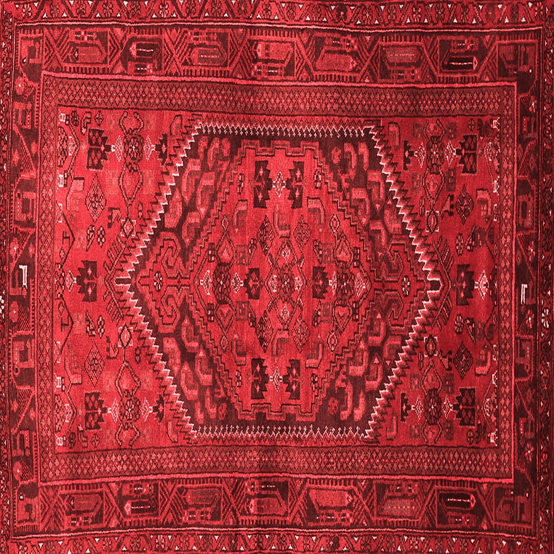 Ahgly Company Indoor Square Persian Red Traditional Area Rugs, 6 ...