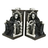 Gothic Grim Reaper Sitting On Skulls And Skeleton Bones Thrones ...