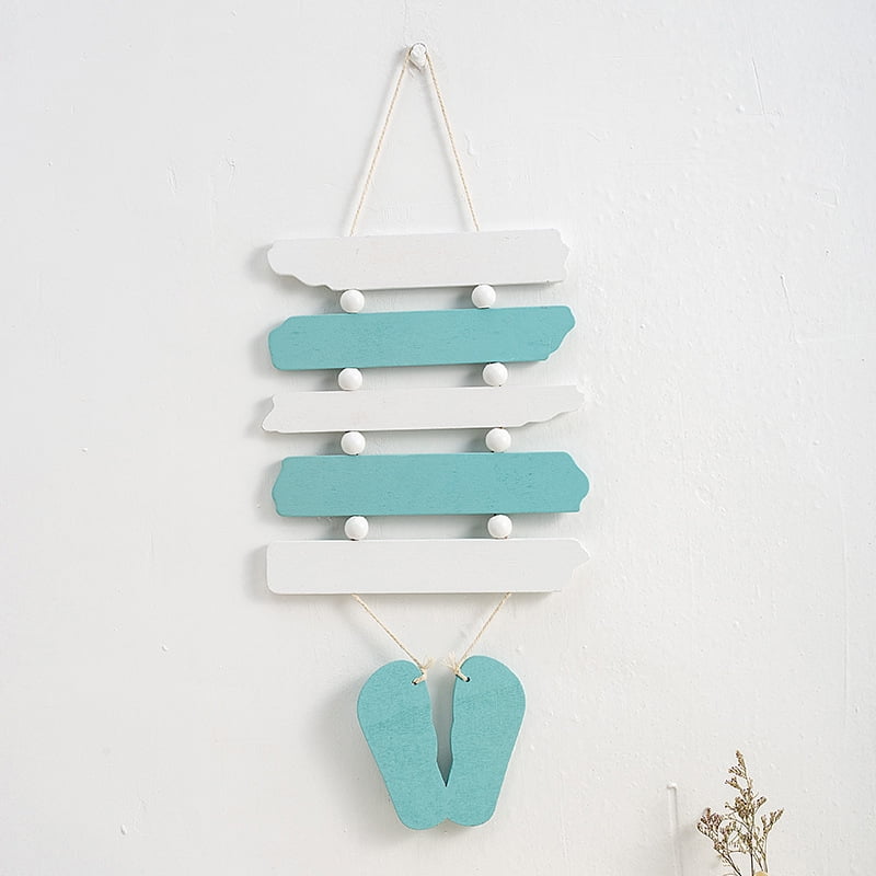 Rustic Wooden Beach Flip Flop Wall Door Hanging Sign Boho Ornaments ...