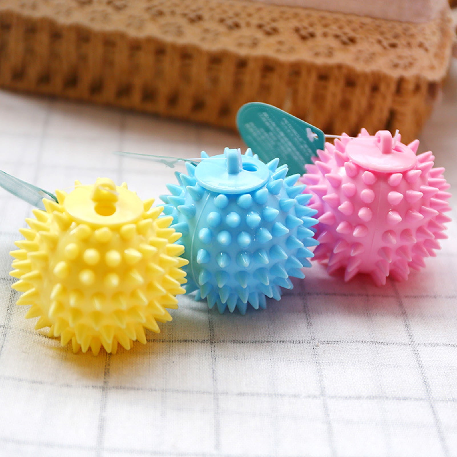 SPRING PARK Pet Toys TPR Dog Bite Resistant Thorn Balls Chew Teeth ...