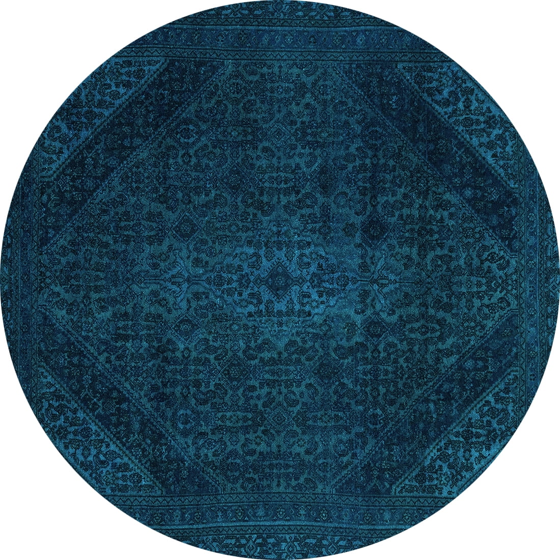 Ahgly Company Indoor Round Abstract Light Blue Modern Area Rugs, 3 ...