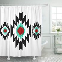 CYNLON Aztec Southwest Turquoise Pink Brown Western Bathroom Decor Bath ...