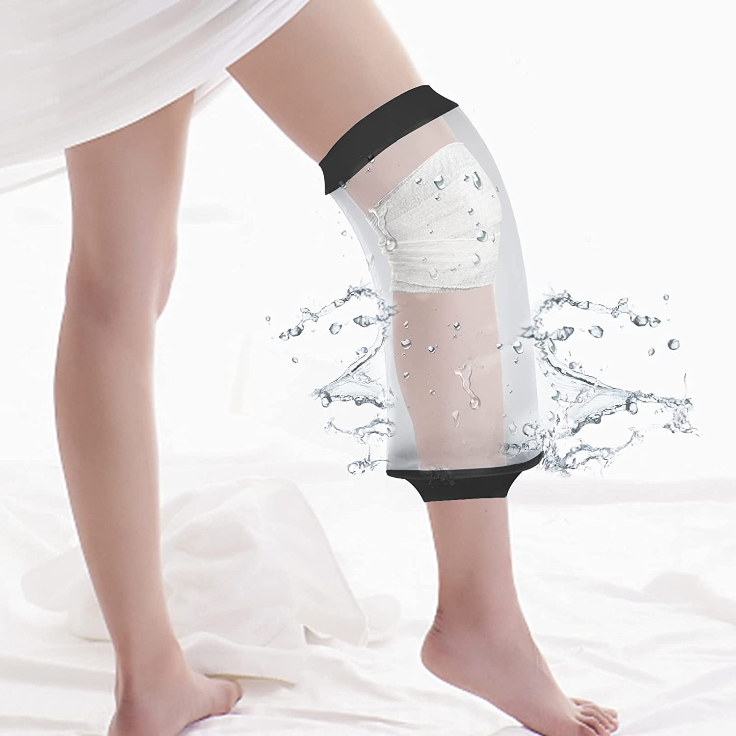 Knee Cast Cover for Shower Adult Waterproof Reusable Knee Shower Cast ...