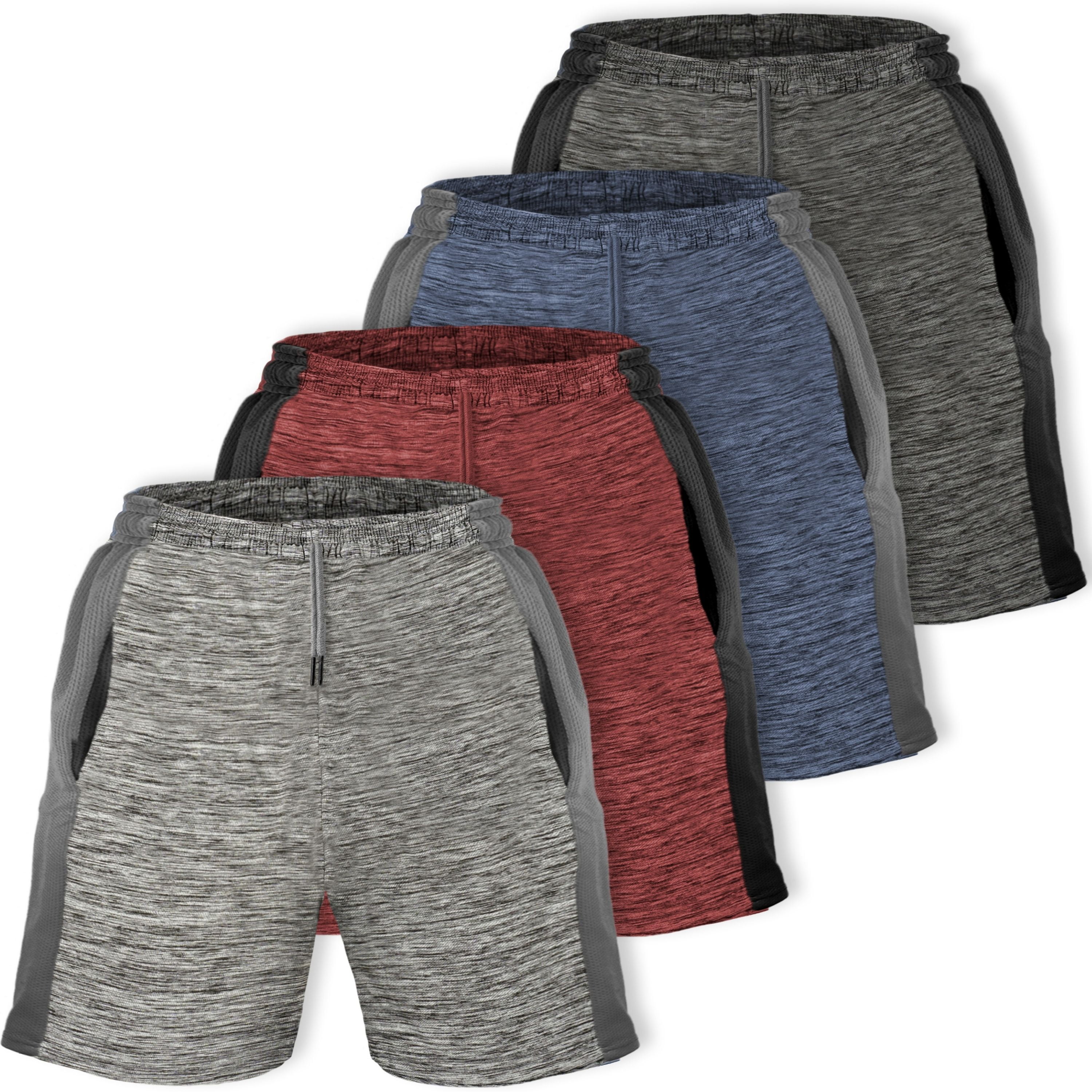 [4 Pack] PREMIUM Men’s Dry-Fit Active Athletic Performance Shorts for ...
