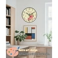VOCOO Love & Rose Glass Wall Clock, Silent Non-Ticking Classic Clock ...