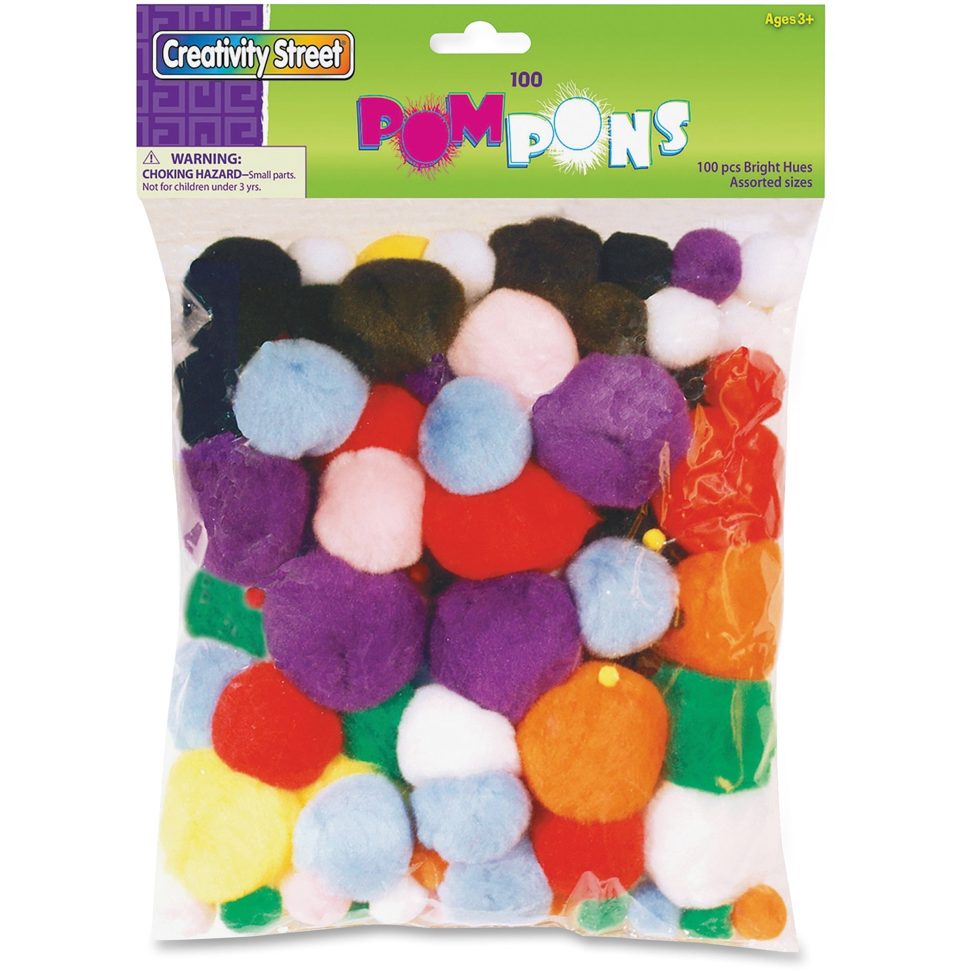 Chenille Kraft Pom Pons, 1", Assorted Bright Colors, Pack of 100 ...
