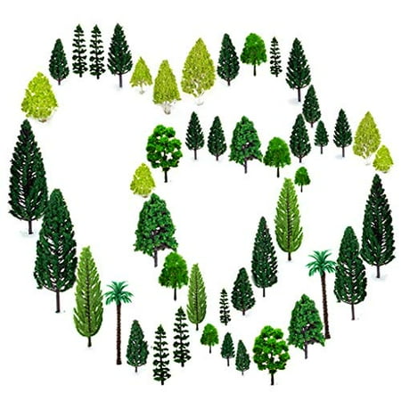 OrgMemory 36pcs Mixed Model Trees 1.5-6 inch(4-16 cm), Ho Scale Trees ...