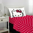 Hello Kitty Kids 3 Piece Red White Polka Dots Sheet Set, Twin - Walmart.com