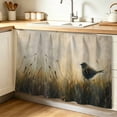 Bird Cabinet Curtains 28" W x 51" L, Wild Grass Misty Field Animal ...