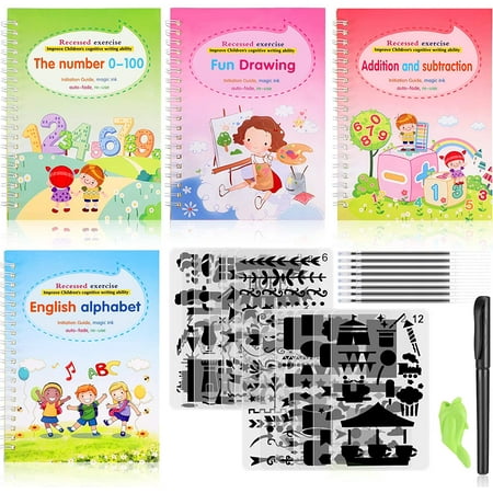 26 Pieces Magic English Practice Copybook English Reusable Calligraphy ...