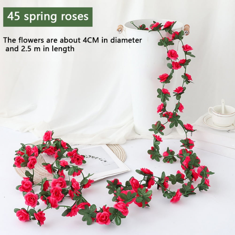 Crowdstage 8.2Ft Artificial Rose Vine Flowers Silk Wisteria Garland ...