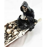 Grim Reaper Charon Skeleton On Skull Boat Fishing Souls of Men in Styx ...