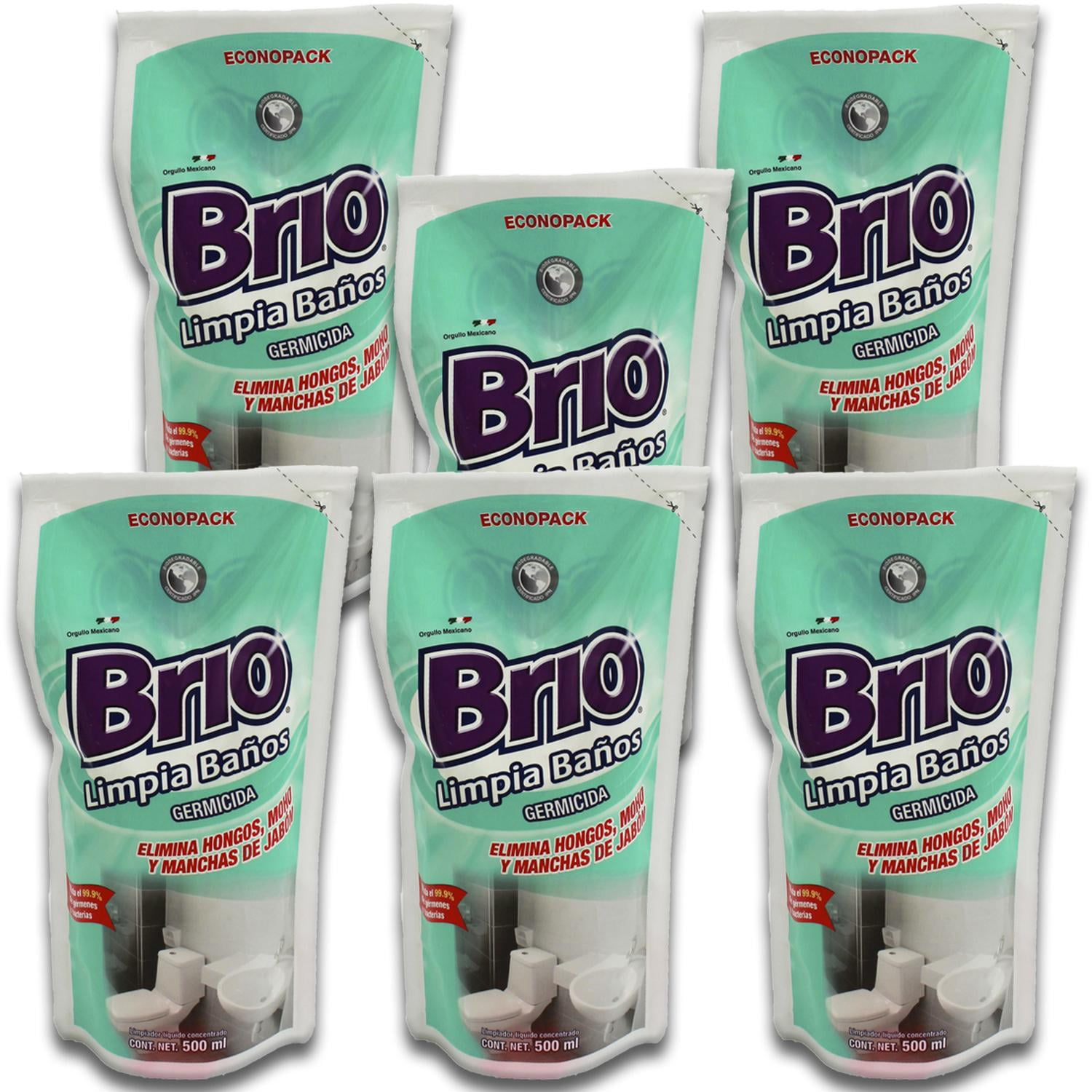 6PK - BRIO LIMPIA BAÑOS ECONOPACK 500ML | Walmart en línea