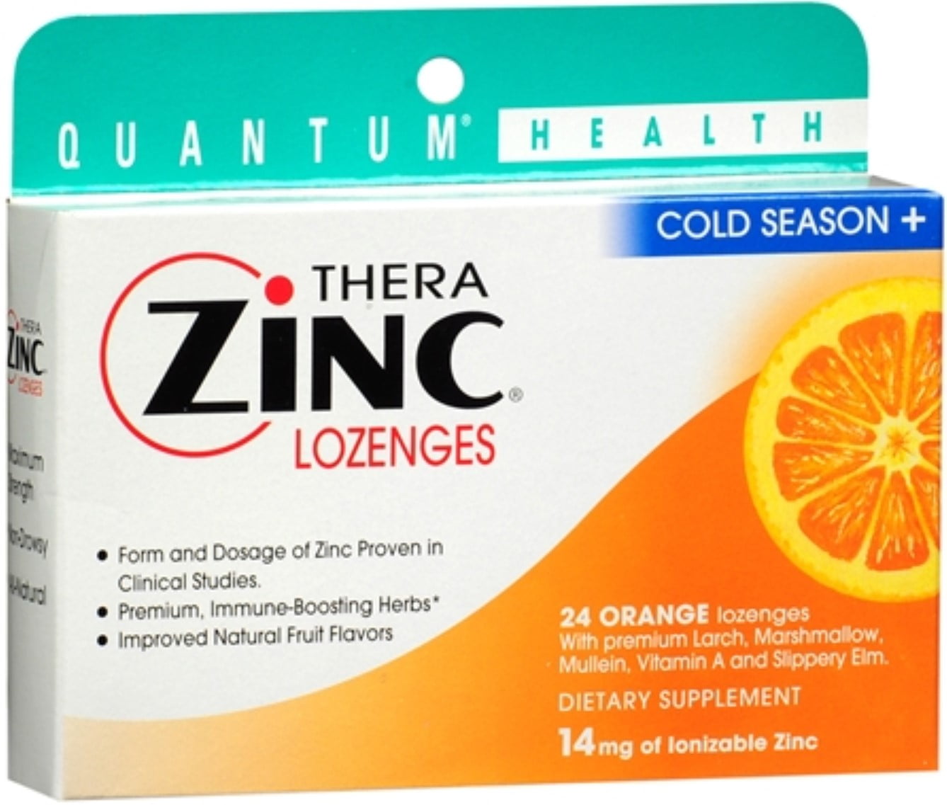 Quantum Thera Zinc Cold Season+ Lozenges Orange 24 Each (Pack of 3 ...