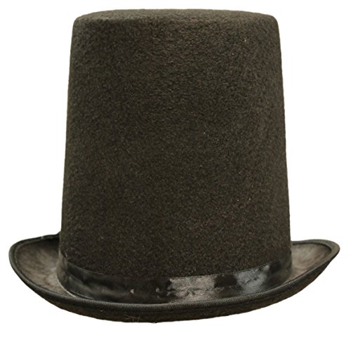 Honest Abe Lincoln Men's 8 Inch Black Felt Stovepipe Top Hat - Walmart.com