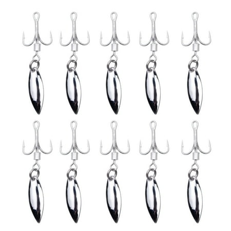 TB&W Rotating Sequin Lure Metal Barbed Fishing 3-Hook Freshwater ...