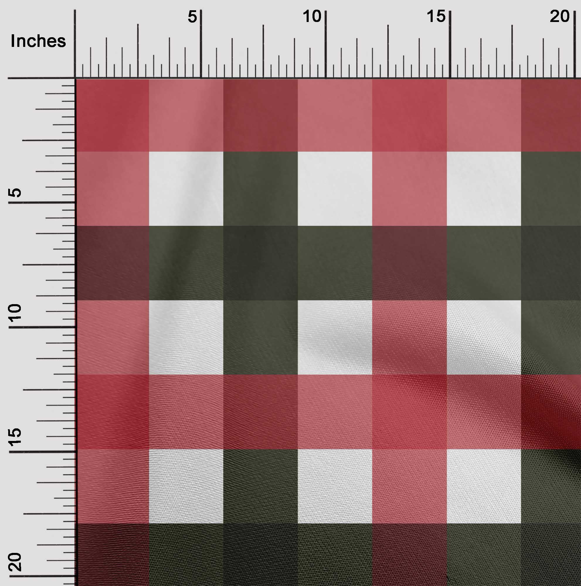 oneOone Cotton Jersey Olive Green Fabric Gingham Check Dress Material ...