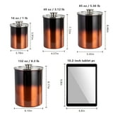 malmo Stainless Steel Food Canister Set of 4-Piece Airtight Containers with Glass Lid for Tea ...