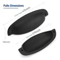 10 Pack Cup Pulls 3-3/4" (96mm) Hole Center - Matte Black Zinc Alloy ...