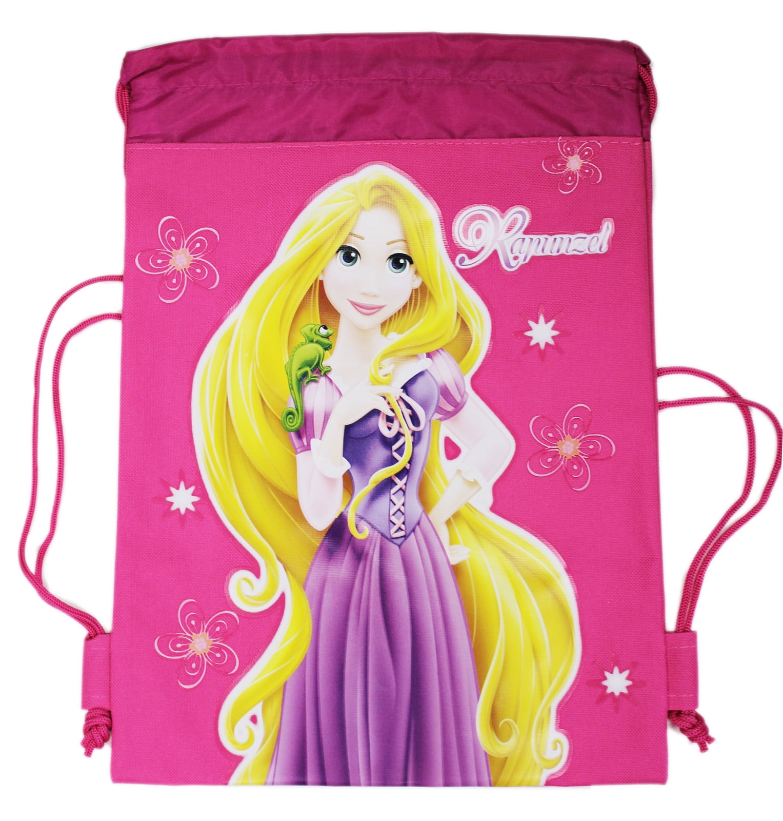 Disney's Tangeled Rapunzel Hot Pink Colored Drawstring Backpack ...
