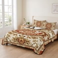 King Quilt Bedding Set Abstract Flower Bohemian Pattern Breathable ...