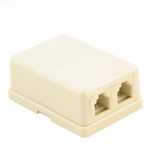 Wideskall Wall Surface Mount Dual Telephone Jack 4 Conductor Modular ...