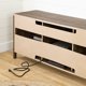 Balka TV Stand Natural Walnut and Printed Rattan - Walmart.com