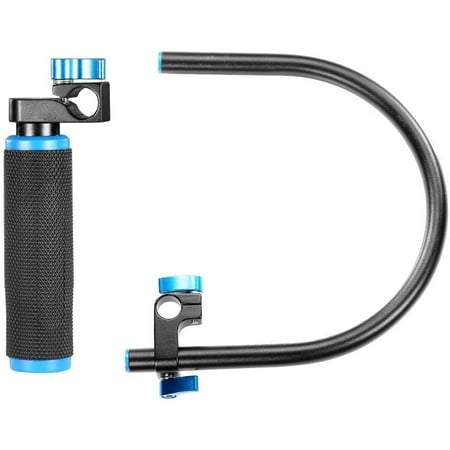 Neewer 15mm C-Shape Support Mount Bracket + Top Handle Grip for DSLR/DV ...