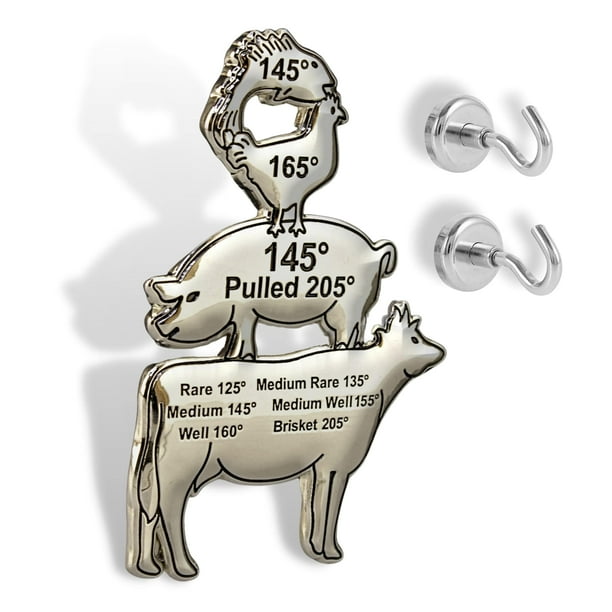 Metal Meat Temperature Magnet for Fridge and Grill - Internal ...